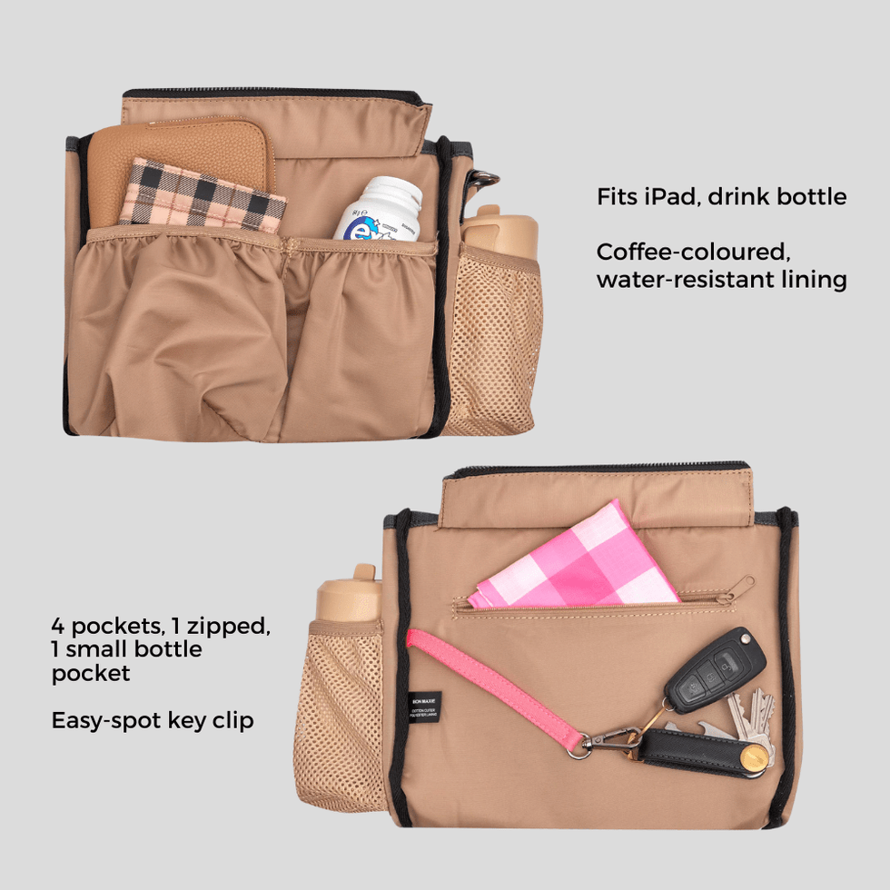 Micro Structured Tote Bag in signature coated canvas -- Neon Pink Ging ...