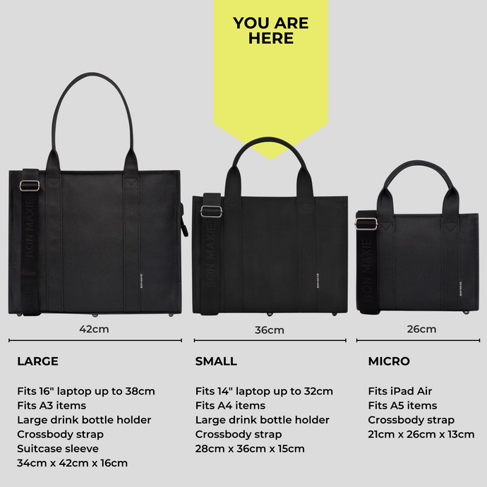 Mini Bon Vivant Tote Bag in Black Gingham - Mini Carry-all | Bon Maxie ...