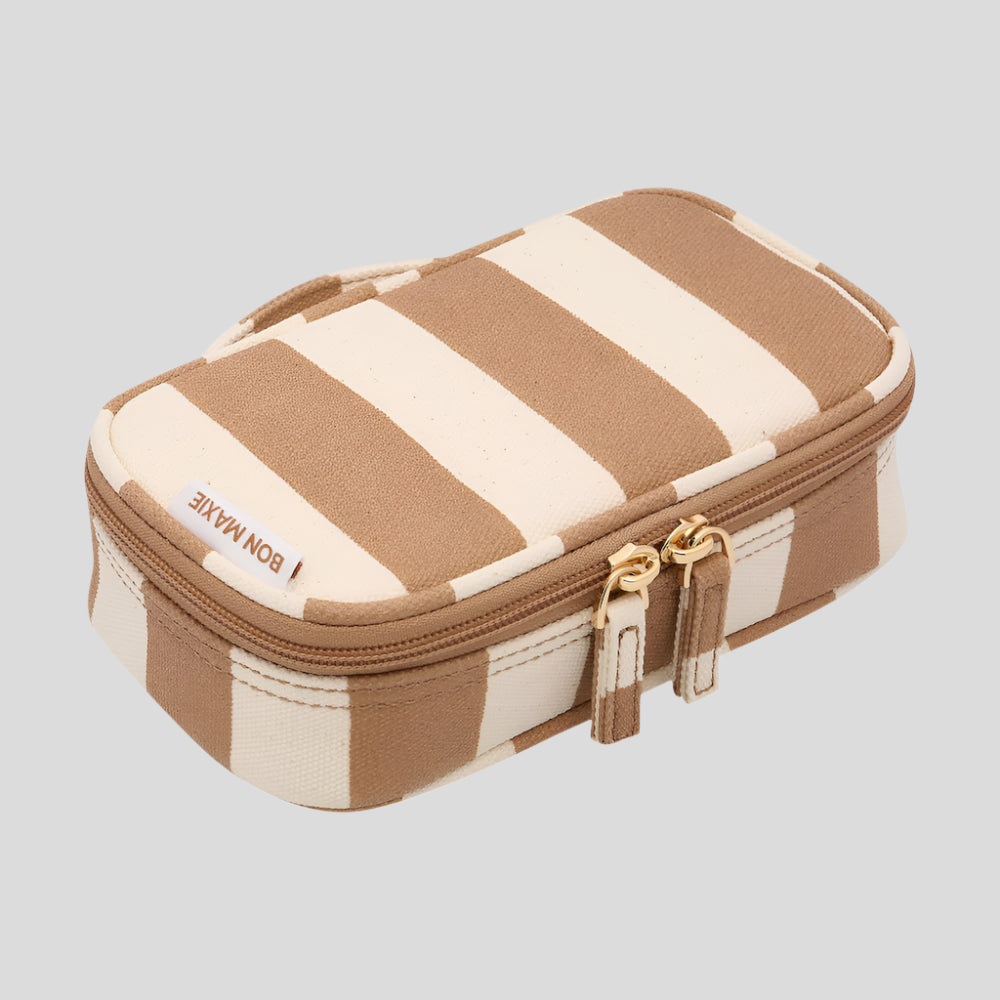 Handy Case With Handle - Tan Stripe - Bag Organiser – BON MAXIE
