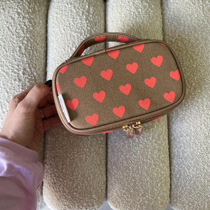 Handy Case With Handle - Orange Hearts - Bag Organiser – BON MAXIE