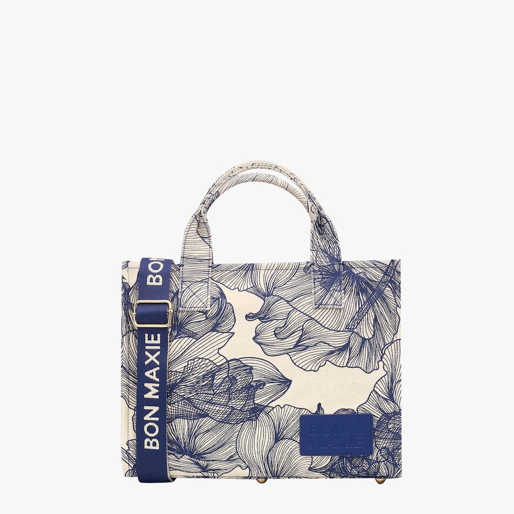 Mini Bon Vivant Tote Bag in Navy Floral - Mini Carry-all | Bon Maxie ...
