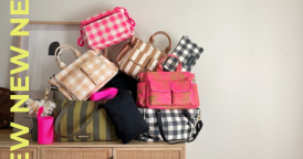 Bon Voyage Travel Toiletry Bag in Neon Pink/Tan Floral | Cosmetic ...