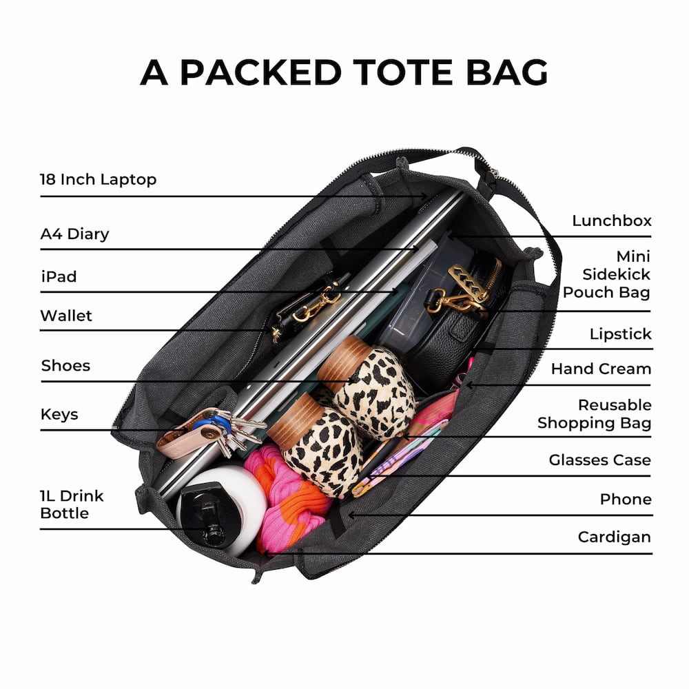 Neon Pink Canvas Tote Bag - Large Carry-all | Bag Bon Maxie - BON MAXIE