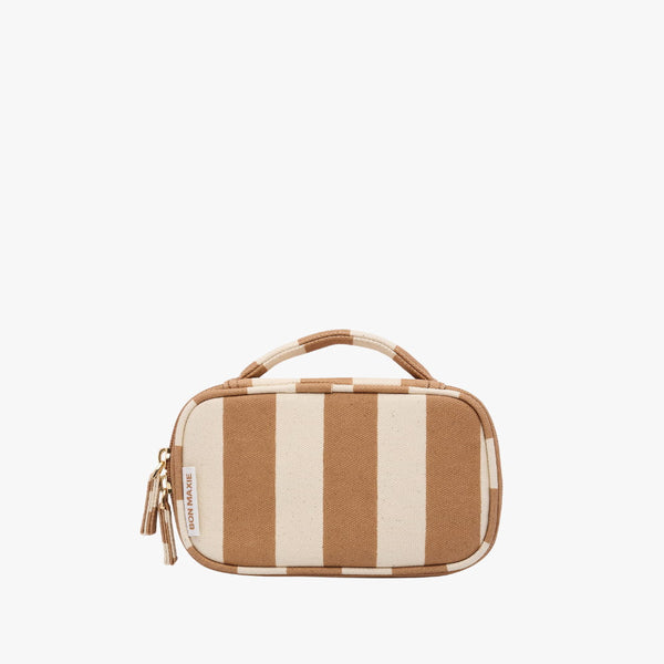 Handy Case With Handle - Tan Stripe - Bag Organiser - BON MAXIE